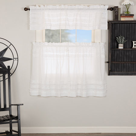 Click here for Vhc Brands Ruffle Sheer Petti 2-pc. Rod Pocket Win... prices