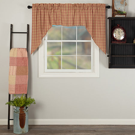 Click here for Vhc Brands Sawyer Plaid Swag Rod Pocket Valance  O... prices