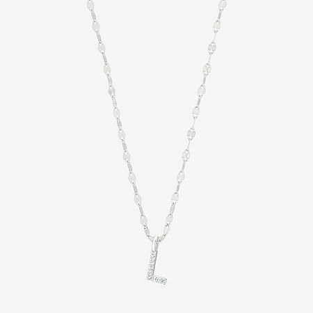 Click here for Silver Treasures Pave Initial Womens Cubic Zirconi... prices