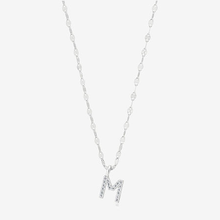 Click here for Silver Treasures Pave Initial Womens Cubic Zirconi... prices