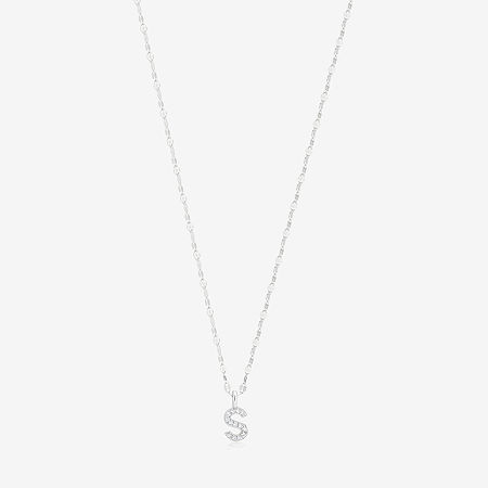 Click here for Silver Treasures Pave Initial Womens Cubic Zirconi... prices