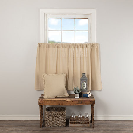 Click here for Vhc Brands Cotton Burlap 2-pc. Rod Pocket Window T... prices