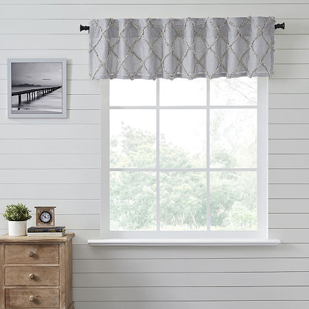 Click here for Vhc Brands Frayed Lattice Rod Pocket Tailored Vala... prices
