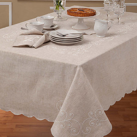 Click here for Lenox French Perle Linen Tablecloth  One Size  Bei... prices