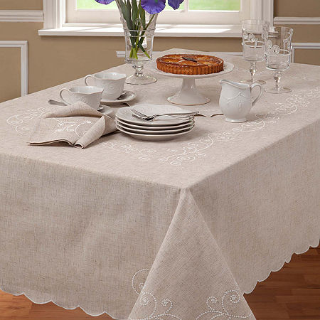 Click here for Lenox French Perle Linen Tablecloth  One Size  Bei... prices