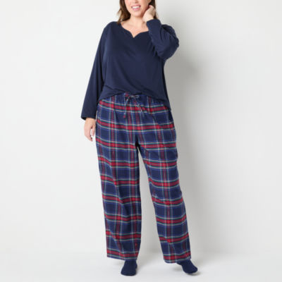 Liz Claiborne Womens Plus Long Sleeve 4-pc. Pant Pajama Set, Color ...