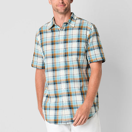 Click here for St. Johns Bay Mens Linen Blend Short Sleeve Classi... prices