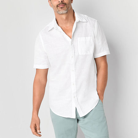 Click here for St. Johns Bay Mens Linen Blend Short Sleeve Classi... prices