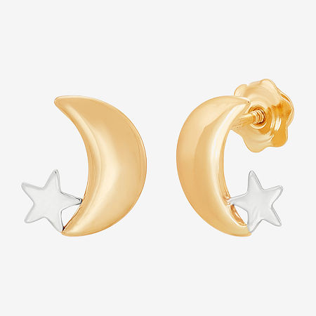 Click here for Limited Quantities! 14K Gold 9.7mm Moon Star Stud... prices