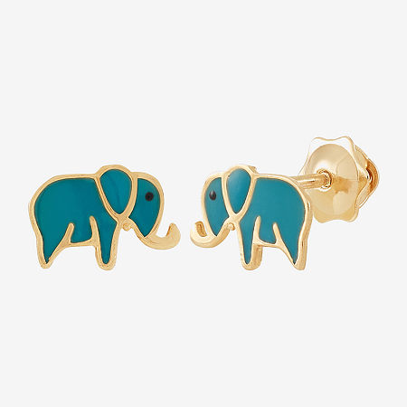 Click here for Limited Quantites! Elephant 14K Gold 6.4mm Stud Ea... prices
