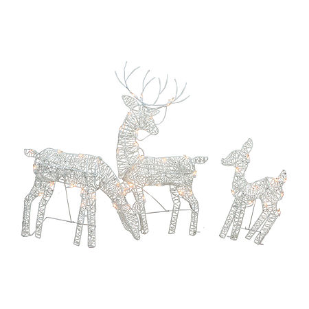 Click here for Northlight Set Of 3 White Glittered Doe Fawn And R... prices
