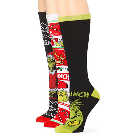 Click here for Unisex Adult 3 Pair Grinch Knee High Socks  5-9  B... prices