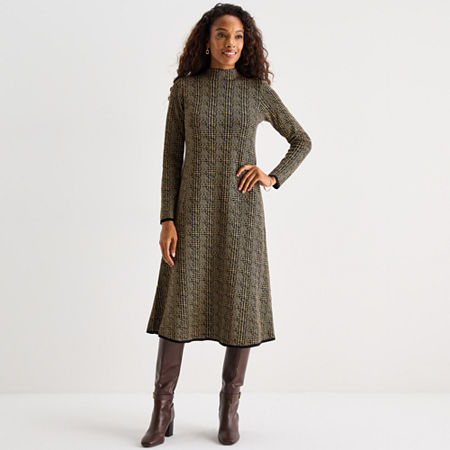 Click here for Danny & Nicole Womens Long Sleeve Plaid Midi Sweat... prices