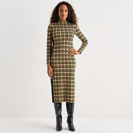 Click here for Danny & Nicole Womens Long Sleeve Windowpane Midi... prices
