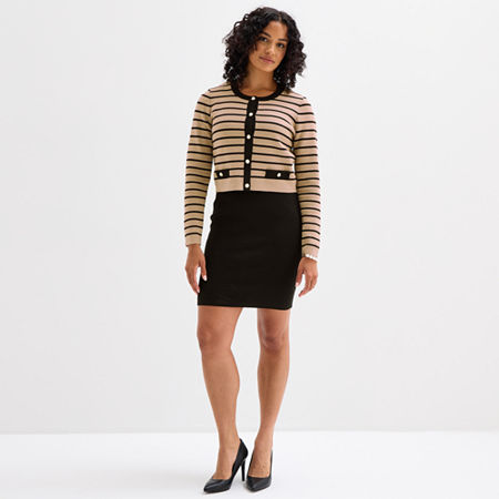 Click here for Melonie T Womens Long Sleeve Jacket Sweater Dress... prices