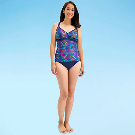 Click here for Free Country Womens Stretch Fabric Chevron Tankini... prices