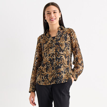 Bcx Womens Jacquard Burnout Print Top - Pattern F