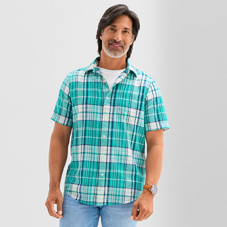 Click here for St. Johns Bay Linen Blend Mens Short Sleeve Classi... prices