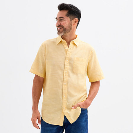 Click here for St. Johns Bay Linen Blend Mens Short Sleeve Classi... prices