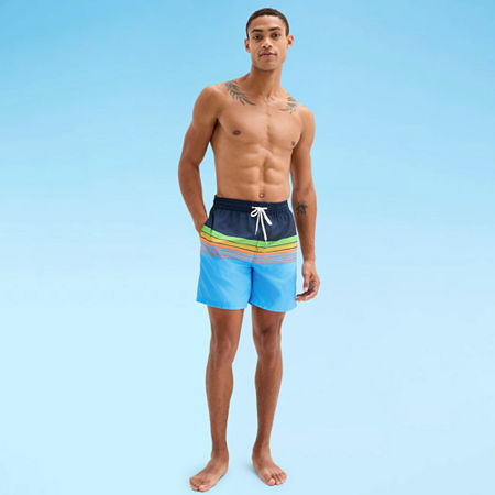Click here for Burnside Mens Drawstring Waist Striped Swim Shorts... prices