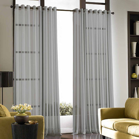 Click here for CHF Soho Grommet Top Sheer Single Curtain Panel  O... prices