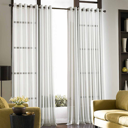 Click here for CHF Soho Grommet Top Sheer Single Curtain Panel  O... prices