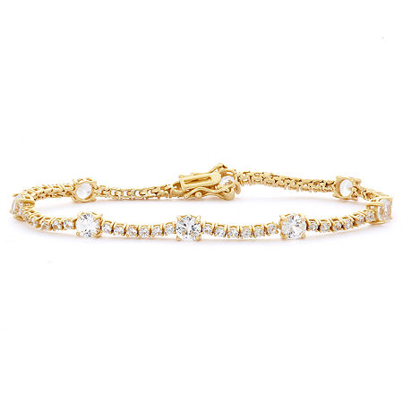 Click here for Womens Lab Created White Sapphire 14K Gold Over Si... prices