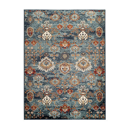 Amer Rugs Allure Alice 79 x 99 Area Rug - Teal  Blue