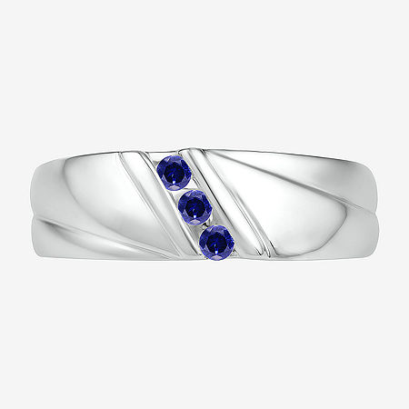 Click here for Mens Lab Created Blue Sapphire Sterling Silver Fas... prices