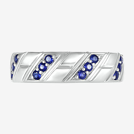 Click here for Mens Lab Created Blue Sapphire Sterling Silver Fas... prices