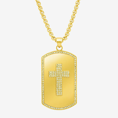 Click here for Mens White Cubic Zirconia 18K Gold over Stainless... prices