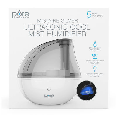 Pure Enrichment Ultrasonic Cool Mist Humidifier PEHUMSIL, Color: White ...