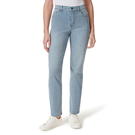 Gloria Vanderbilt Amanda Stretch Fabric Womens High Rise Straight Leg Regular Fit Jean  8  Blue