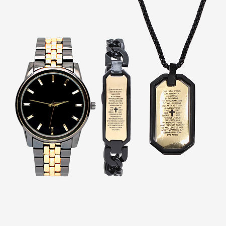 Click here for Geneva Lords Prayer Mens Two Tone 3-pc. Watch Boxe... prices