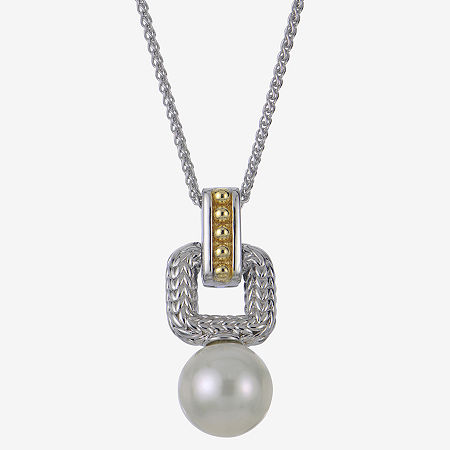 Click here for Womens White Cultured Freshwater Pearl 14K Two Ton... prices