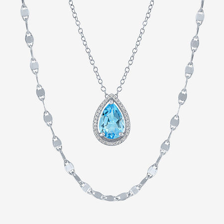 Click here for 2-pc.Birthstone Necklace Set in Sterling Silver  O... prices