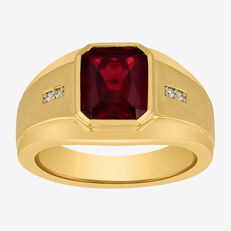 Click here for Mens Lab Created Ruby 14K Gold Over Silver Fashion... prices