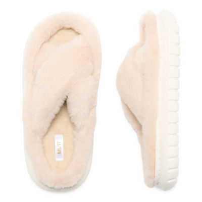 Mixit Crisscross Cushion Slipper Womens Slip-On Slippers, Color: Nude ...