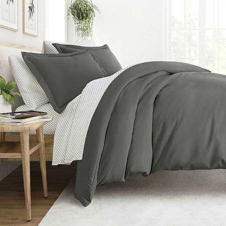Casual Comfort Solid Down Alternative Complete Bedding Set with Sheets  One Size  Gray