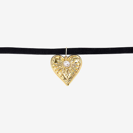 Click here for Bijoux Bar Womens Glass Simulated Pearl Heart 14 I... prices