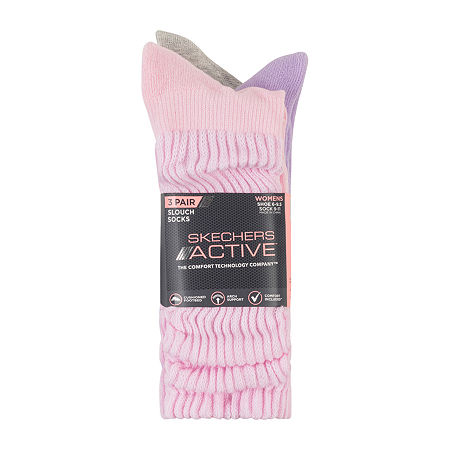 Click here for Skechers Active Slouch Womens 3 Pair Crew Socks  9... prices