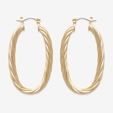 Click here for Bold Elements Gold Tone Womens 30.1mm Hoop Earring... prices