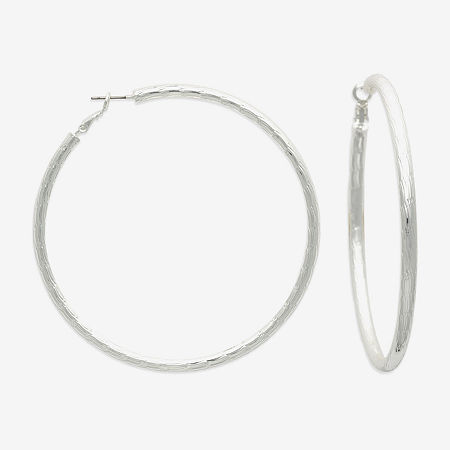 Click here for Bold Elements Silver Tone Womens 79.2mm Hoop Earri... prices