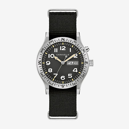 Click here for Bulova Mens Diamond Accent Black Strap Watch 43c12... prices
