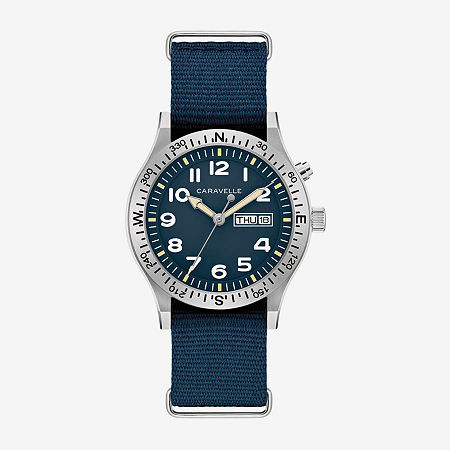 Click here for Bulova Mens Blue Strap Watch 43c126  One Size  Blu... prices