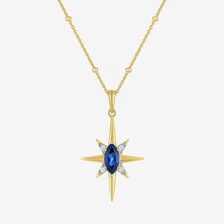 Click here for North Star Womens Lab Created Blue Sapphire 14K Go... prices