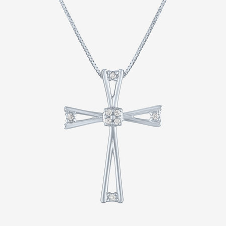 Click here for Womens Diamond-Accent 10K White Gold Pendant Neckl... prices