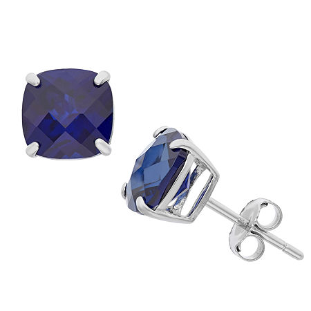 Click here for Lab Created Blue Sapphire Sterling Silver 8mm Cush... prices