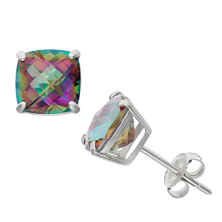 Click here for Genuine Mystic Fire Topaz Sterling Silver 8mm Stud... prices