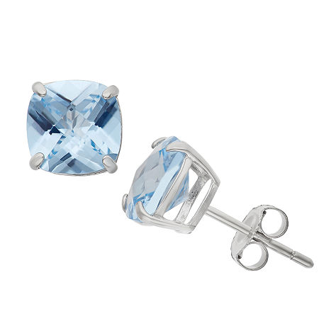 Click here for Lab Created Blue Aquamarine Sterling Silver 8mm St... prices